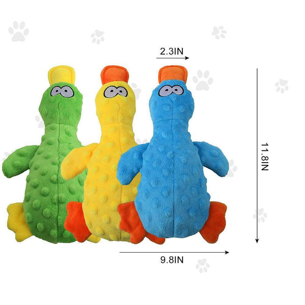 Durable Interactive Duck Crinkle Plush Squeaky Dog Toys – iTalkPet