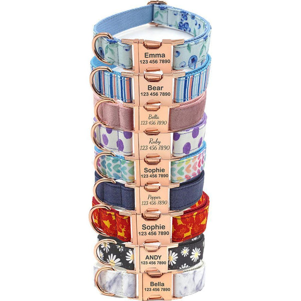 Print Personalized Pet Collars - Custom Dog Collar with Leash Set ...