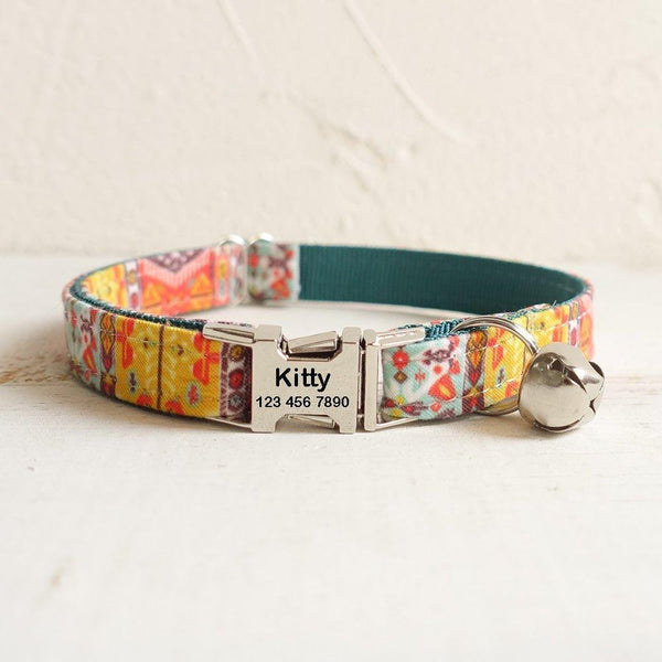 BOHEMIAN Style Adjustable Personalized Cat Collar – iTalkPet