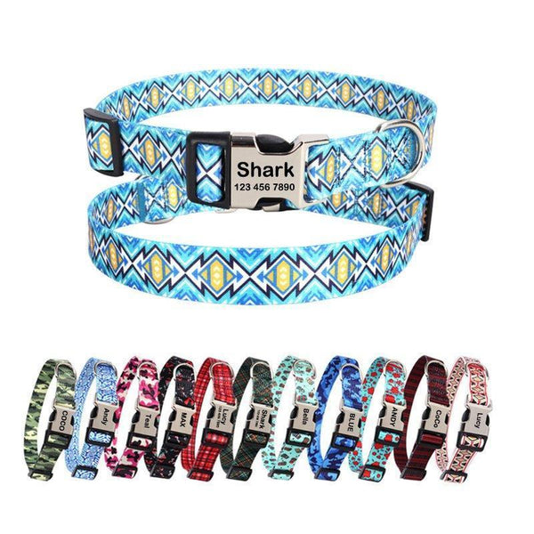 Personalized Colorful Custom Dog Collar with Engraved ID Name and Phone ...