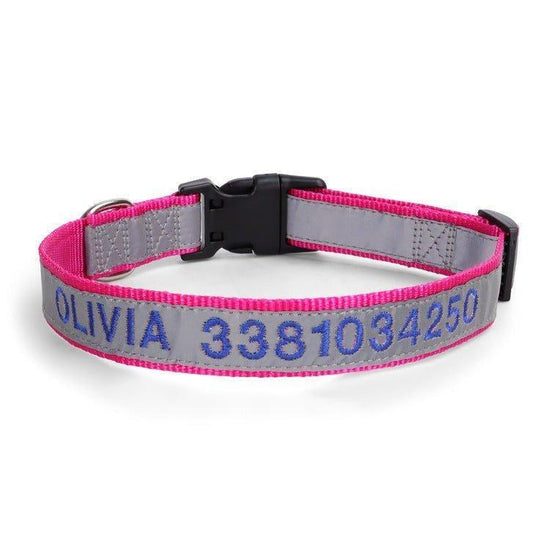 Reflective Personalized Pet Collar - Custom Dog ID Collar – iTalkPet